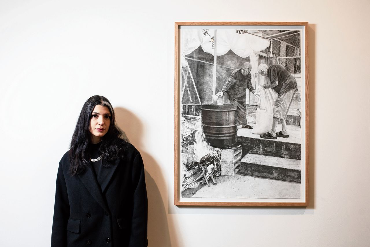 Het Israëlisch-Palestijns conflict verbeeld met een danseres op een ...