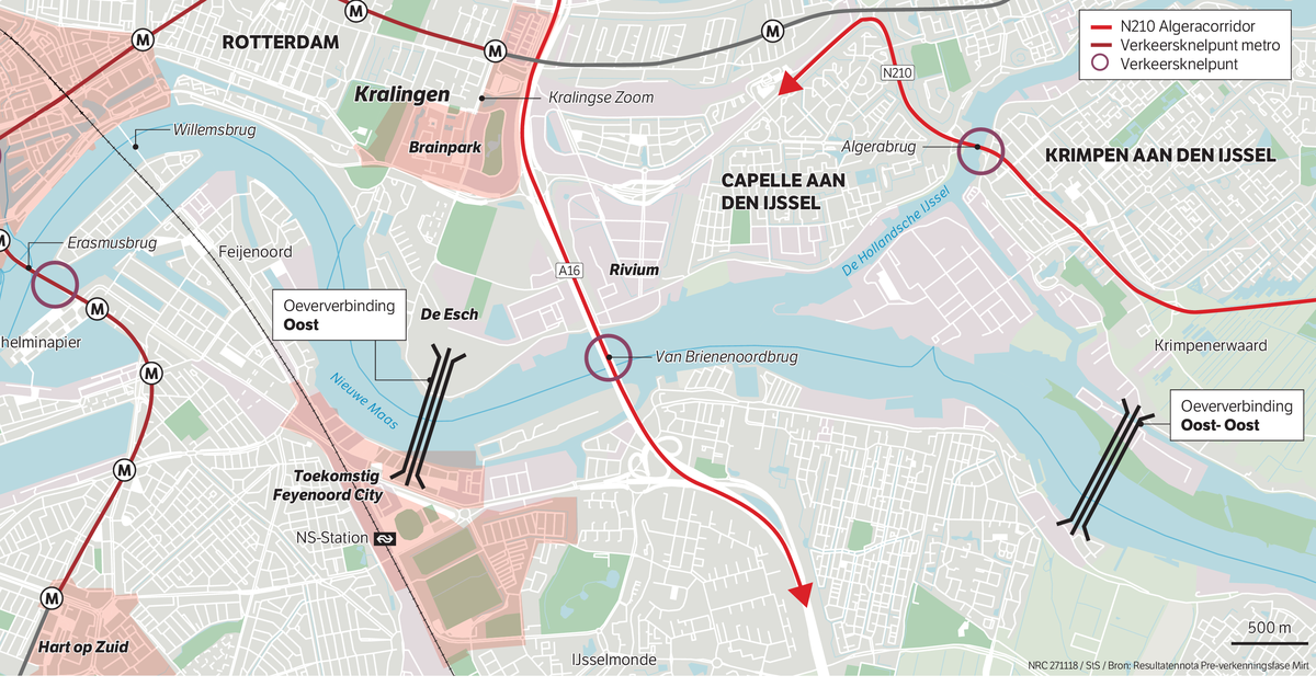 Waar komt Rotterdams nieuwe brug (of tunnel)? - NRC