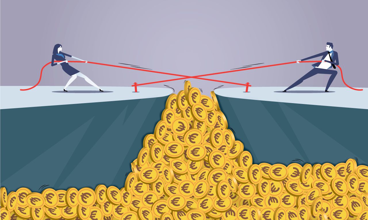 Een raadsel: loonkloof blijft gelijk - NRC