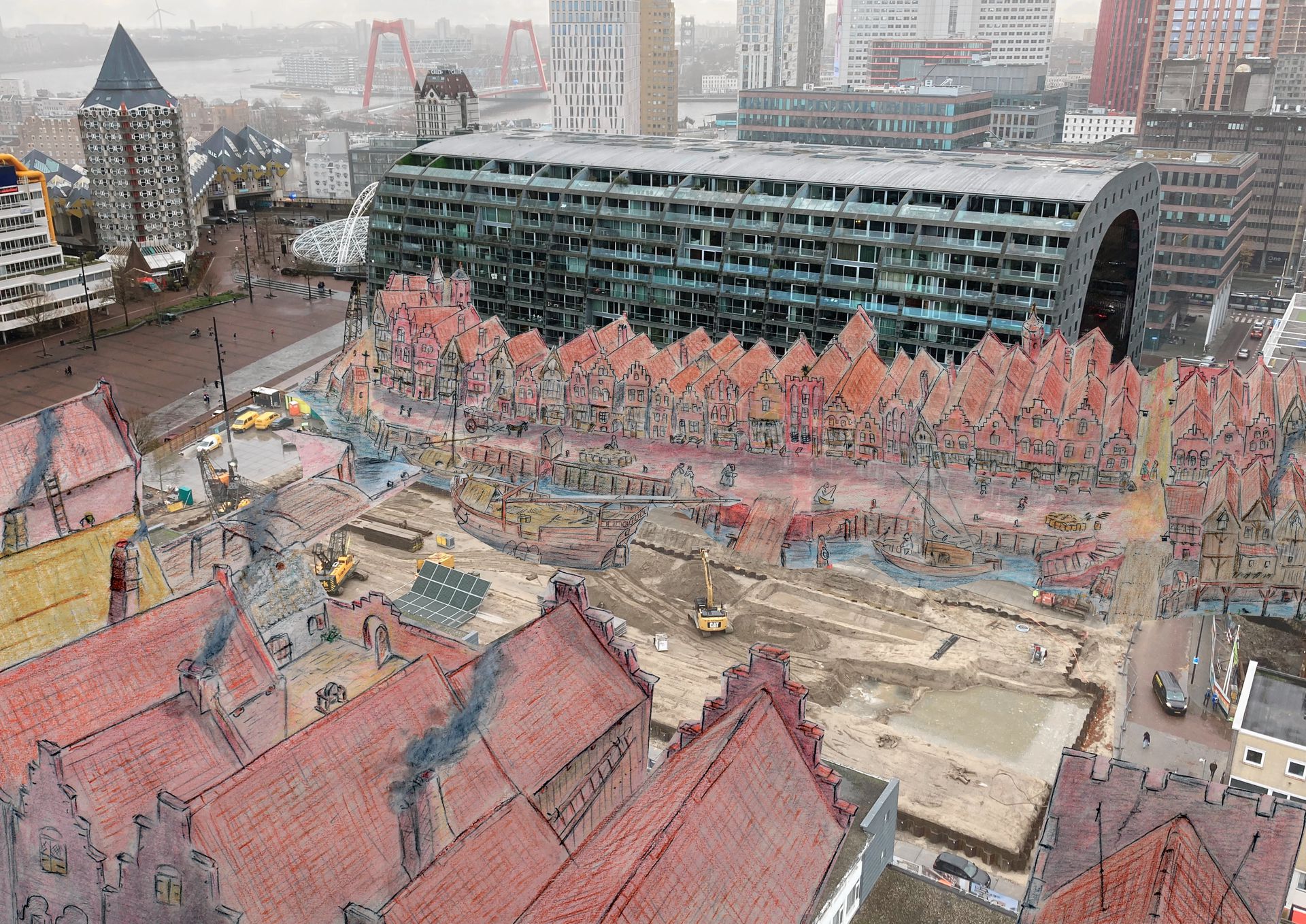 Tjomp, tjomp, tjomp: graven bij de dam waar Rotterdam in 1270 ontstond ...