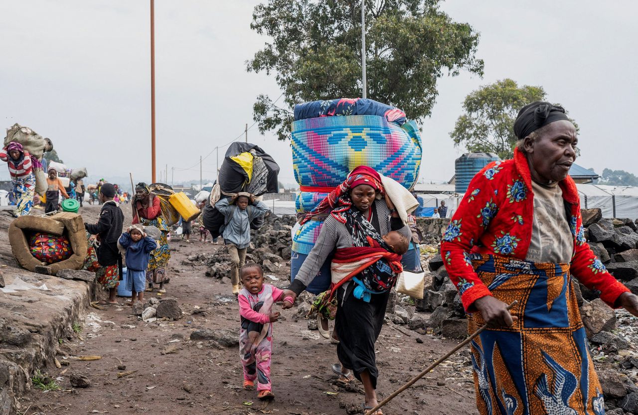 De Oost-Congolese stad Goma valt ten prooi aan de rebellen van M23 en ...