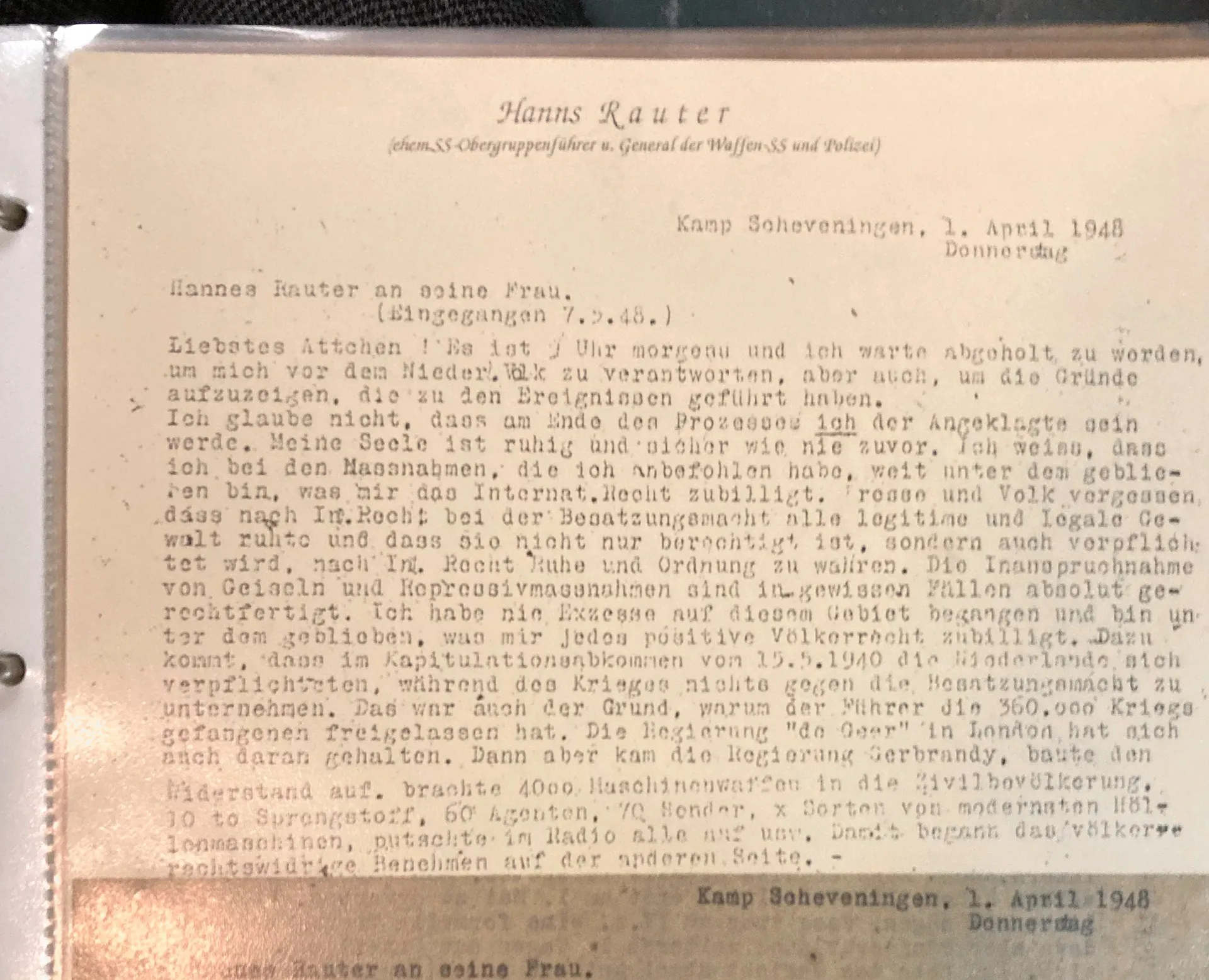 Brieven van een oorlogsmisdadiger ontdekt: SS-baas Rauter zag zichzelf ...