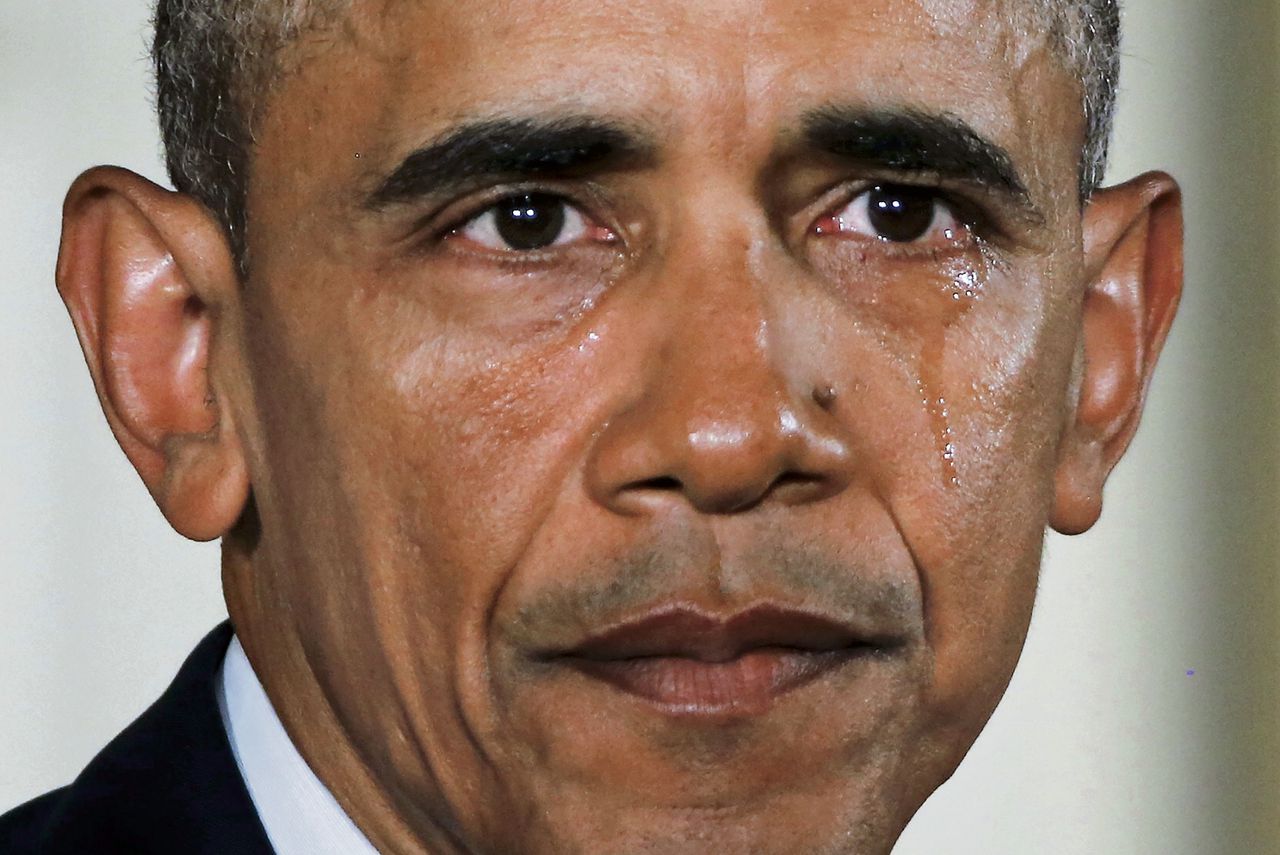 Obama huilt bij speech over inperken wapens - NRC