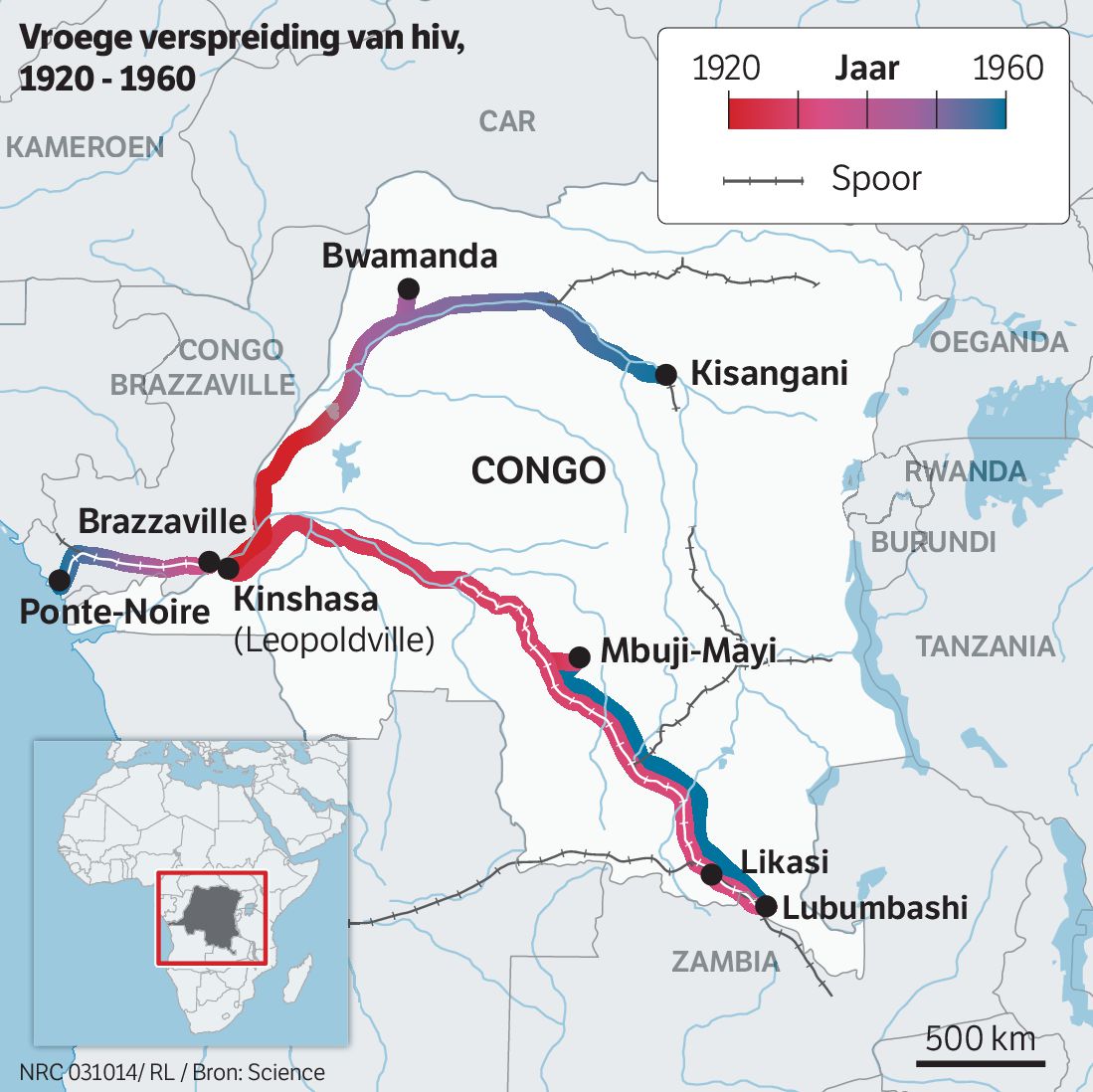 Vanuit Congo verspreidde hiv zich over de wereld - NRC