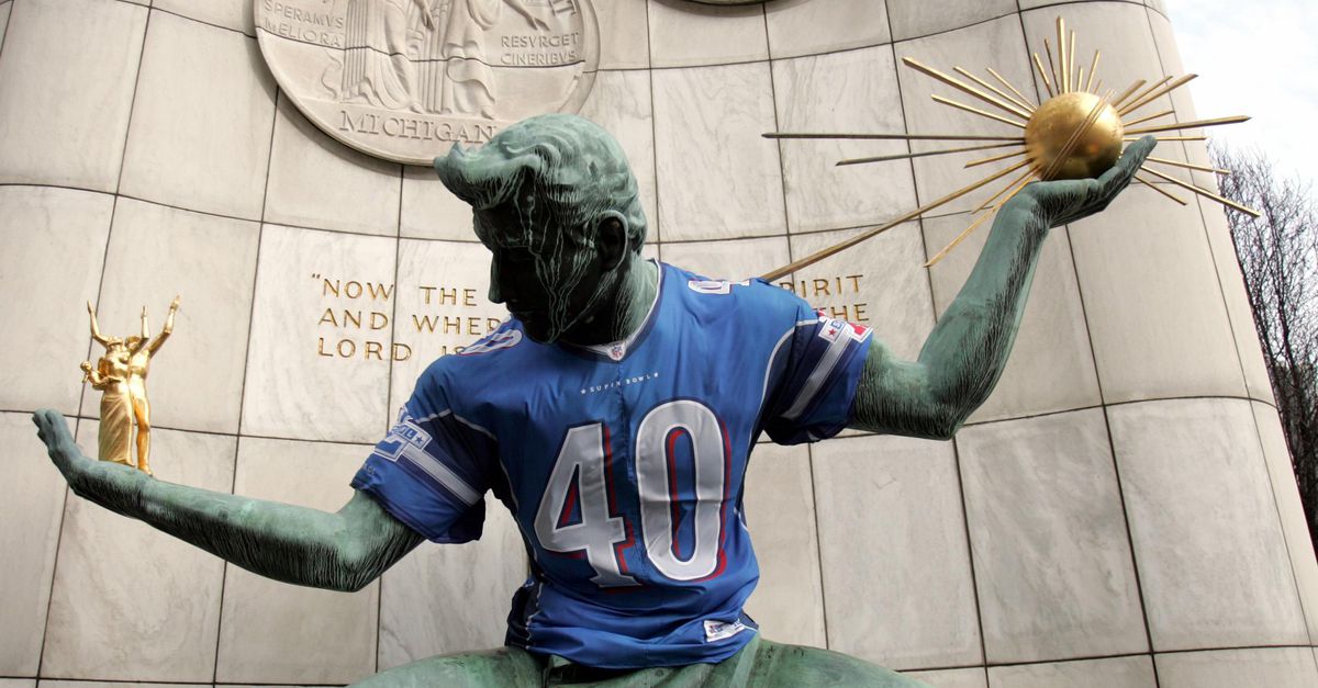 Football-shirt voor standbeeld Detroit - NRC