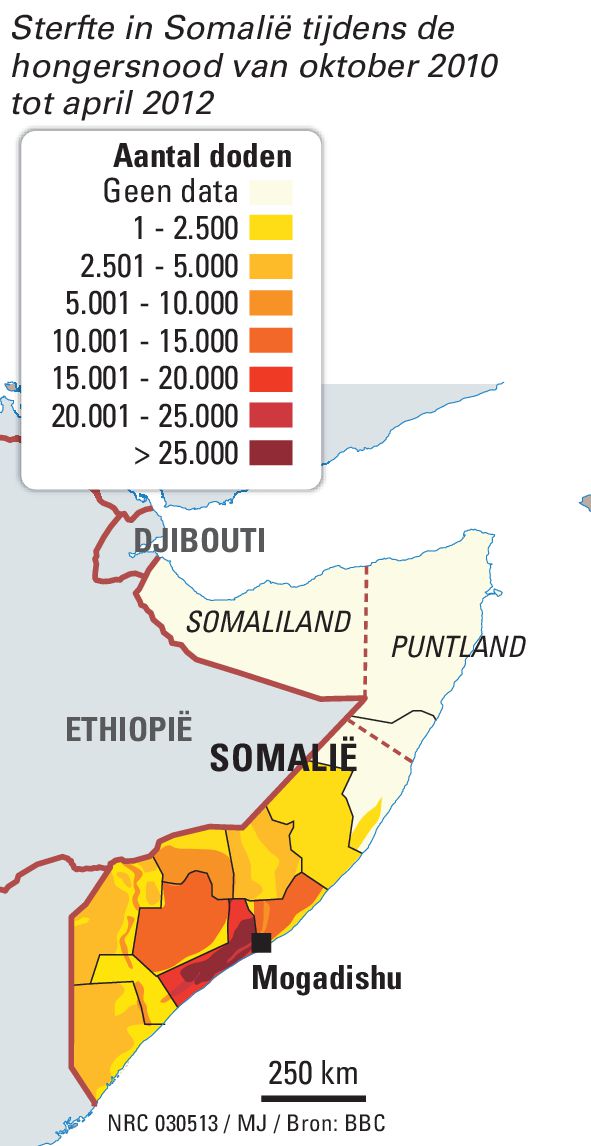 Hongersnood In Afrika Kaart