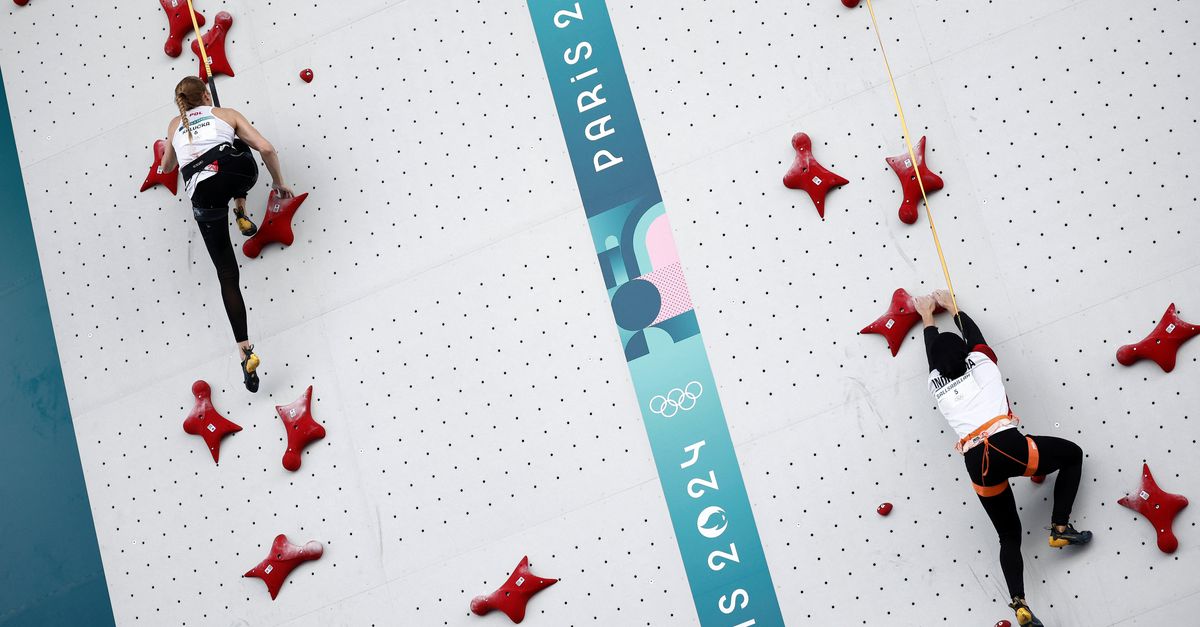 Speedklimmers die pech hebben, zijn bij de Spelen na zeven seconden ...