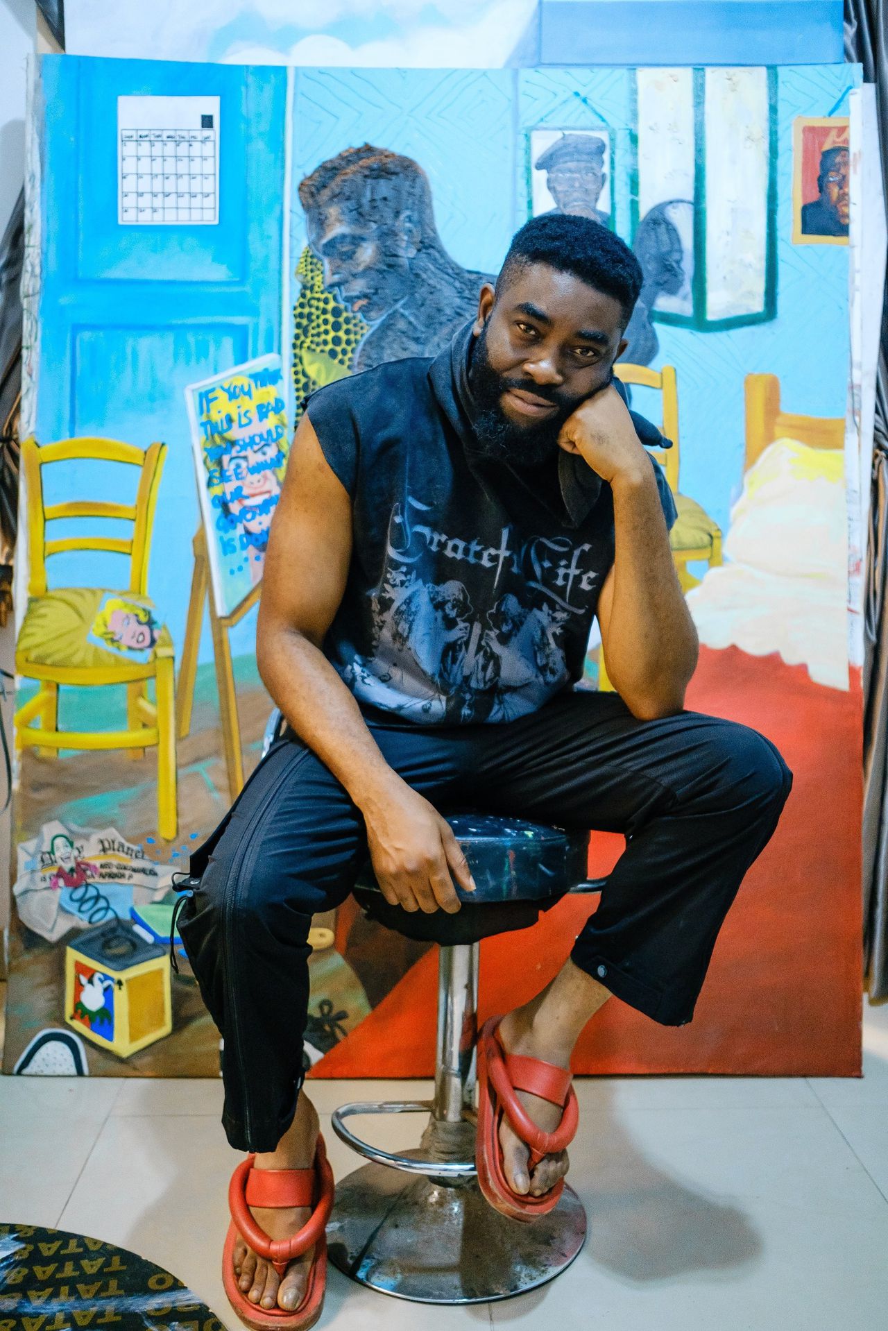 Van Goghs sterrennacht aan de Nigeriaanse woestijnhemel. John Madu ...