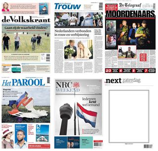 Van leegte tot ‘Moordenaars’ - voorpagina’s kranten op een rij - NRC