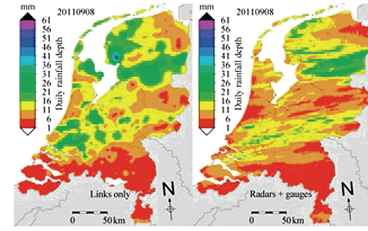 Mobiel telefoonnet meet regenbuien - NRC