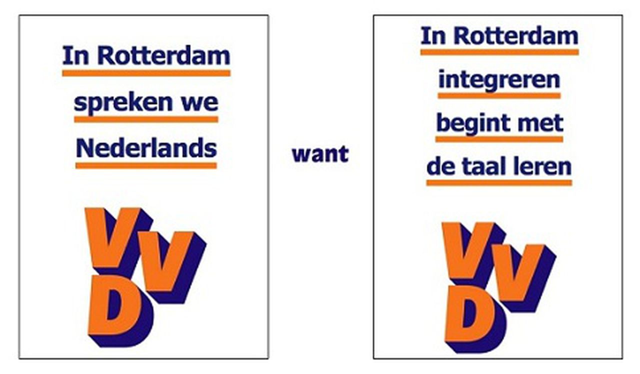 Lokale VVD’ers bepalen zelf wat er op hun verkiezingsposters staat - NRC